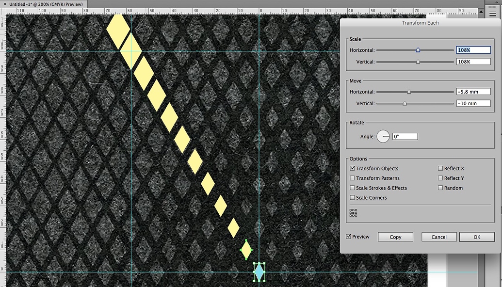 Help me recreate this diamond pattern in Adobe Illustrator - Graphic ...
