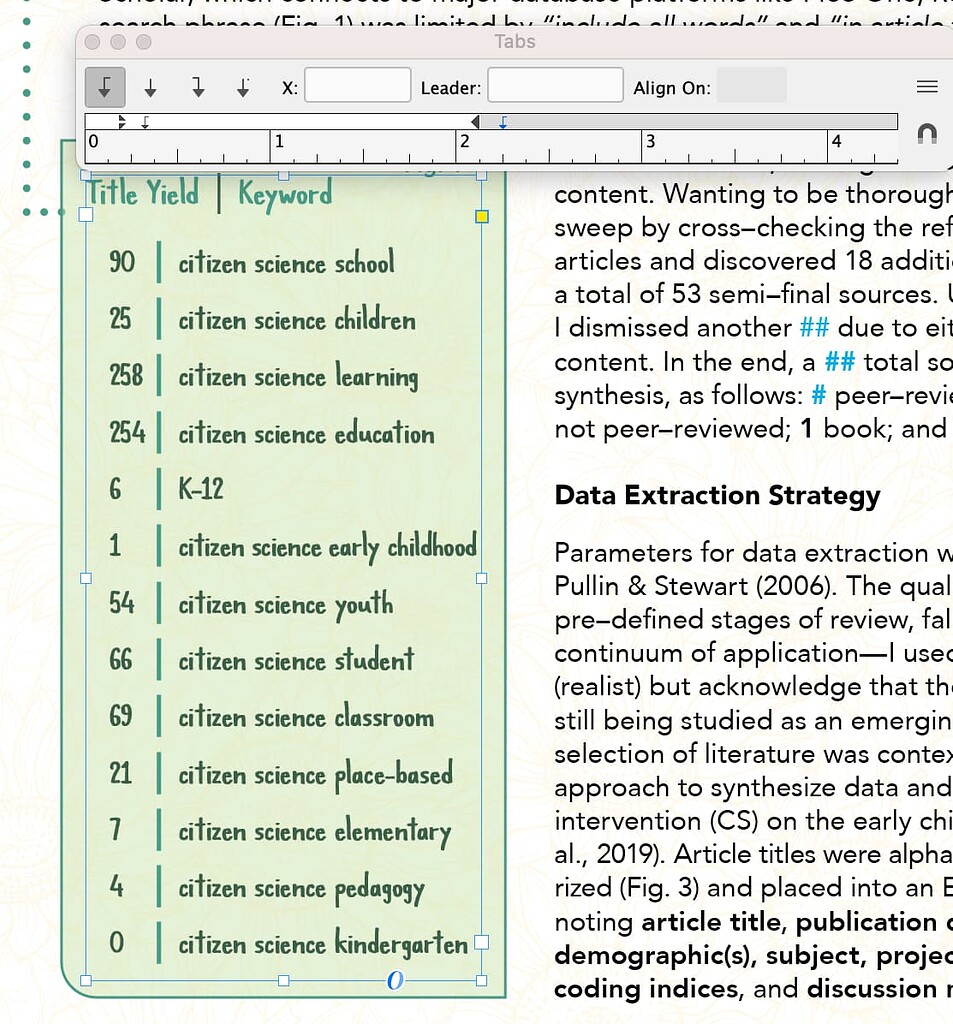 Right-Justification of Numbers in InDesign? - Software - Graphic Design ...
